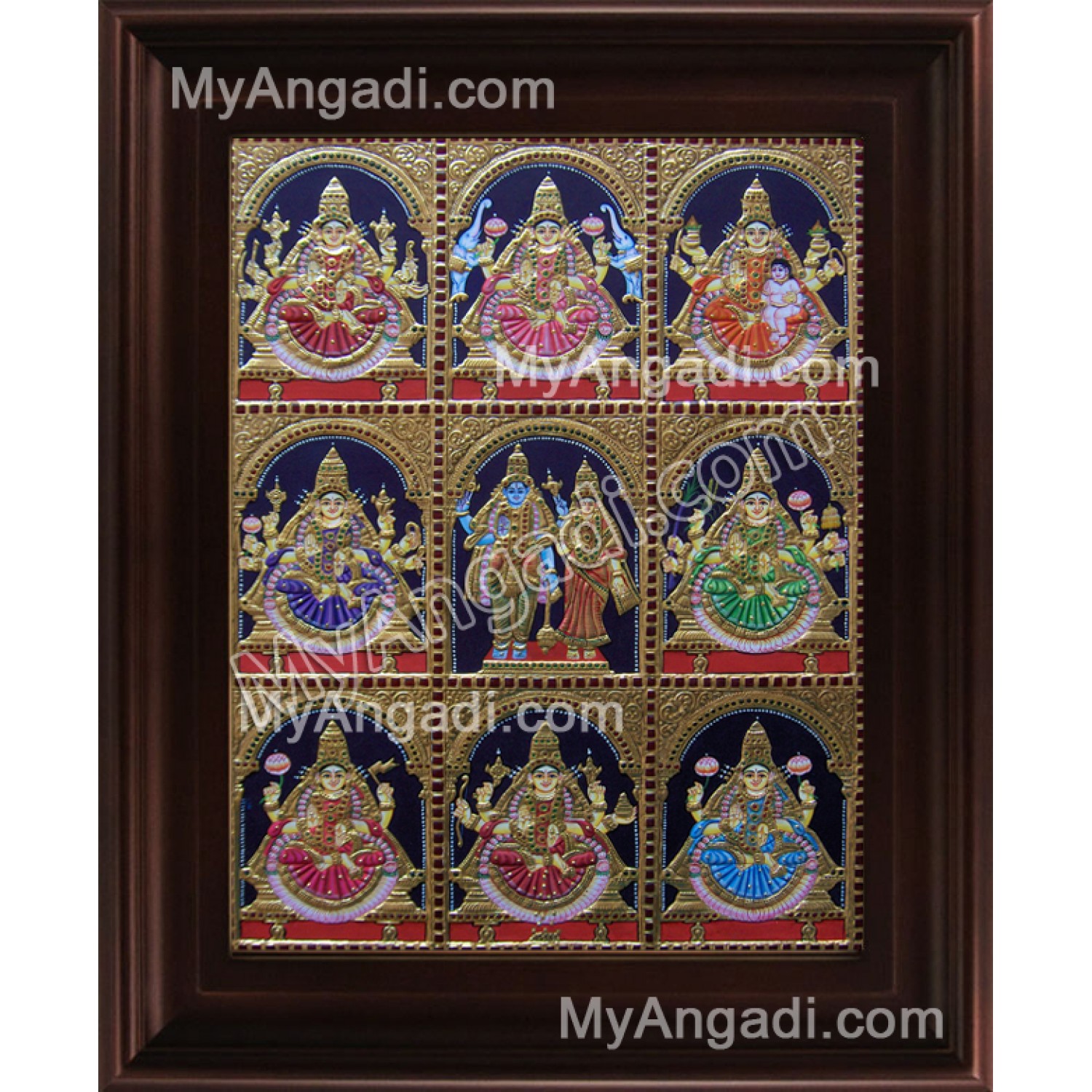 Ashta Lakshmi Tanjore Painting, AshtaLakshmi Tanjore Painting Ashta Lakshmi Tanjore Painting, AshtaLakshmi Tanjore Painting