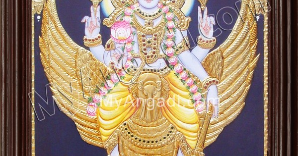 Garudan Vishnu Tanjore Painting