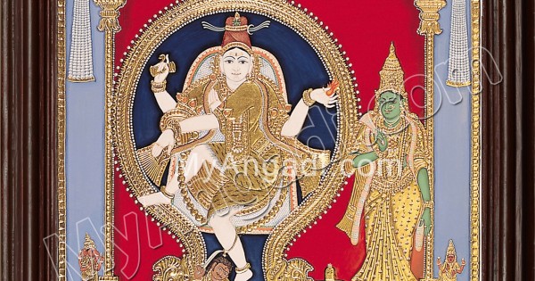 Natarajar with Sivagama sundari Tanjore Painting