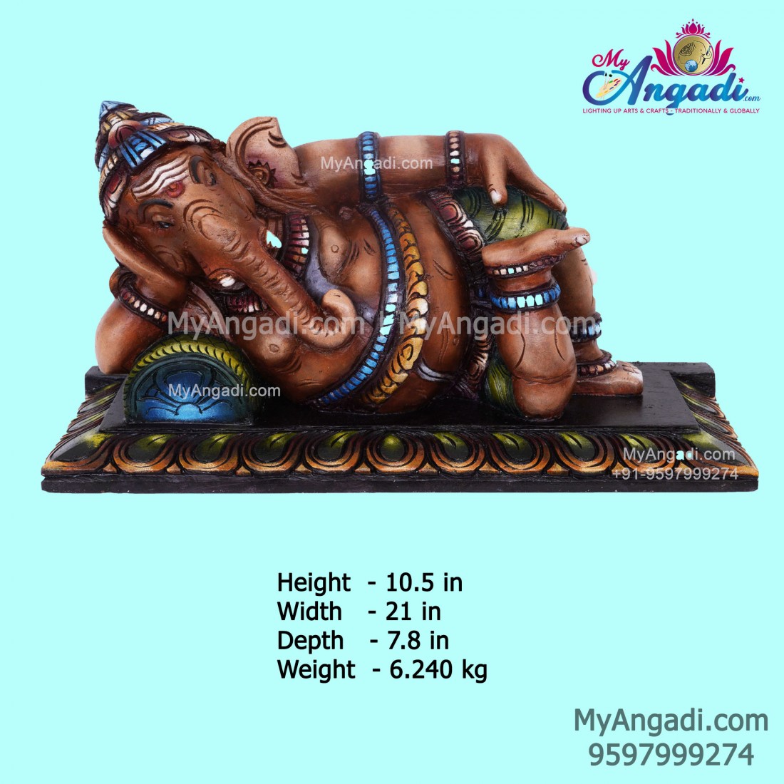 Ganesha Vagai Wood Statues - MyAngadi.com