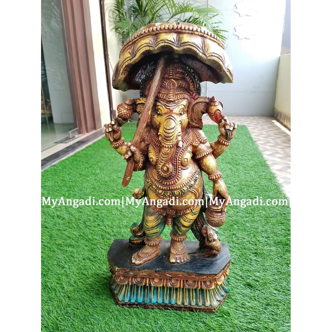 Vagai Wood Ganesha Statues - MyAngadi.com