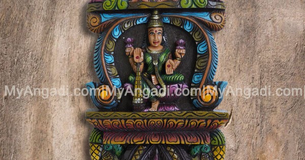 Vagai Wood Lakshmi Wall Panel - MyAngadi.com